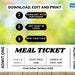 Editable Food Event Ticket, Food Ticket Printables, Editable Meal ...