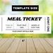 Editable Food Event Ticket, Food Ticket Printables, Editable Meal ...
