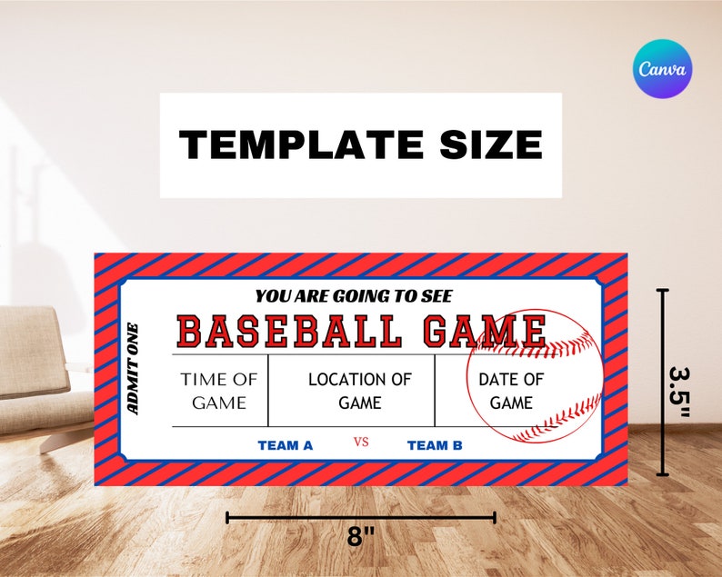 Baseball Game Gift Certificate Coupon - INSTANT DOWNLOAD - EDITABLE ...