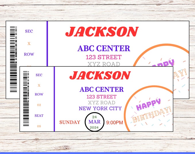 Editable Concert Ticket Template, Printable Music Event Ticket, Custom ...