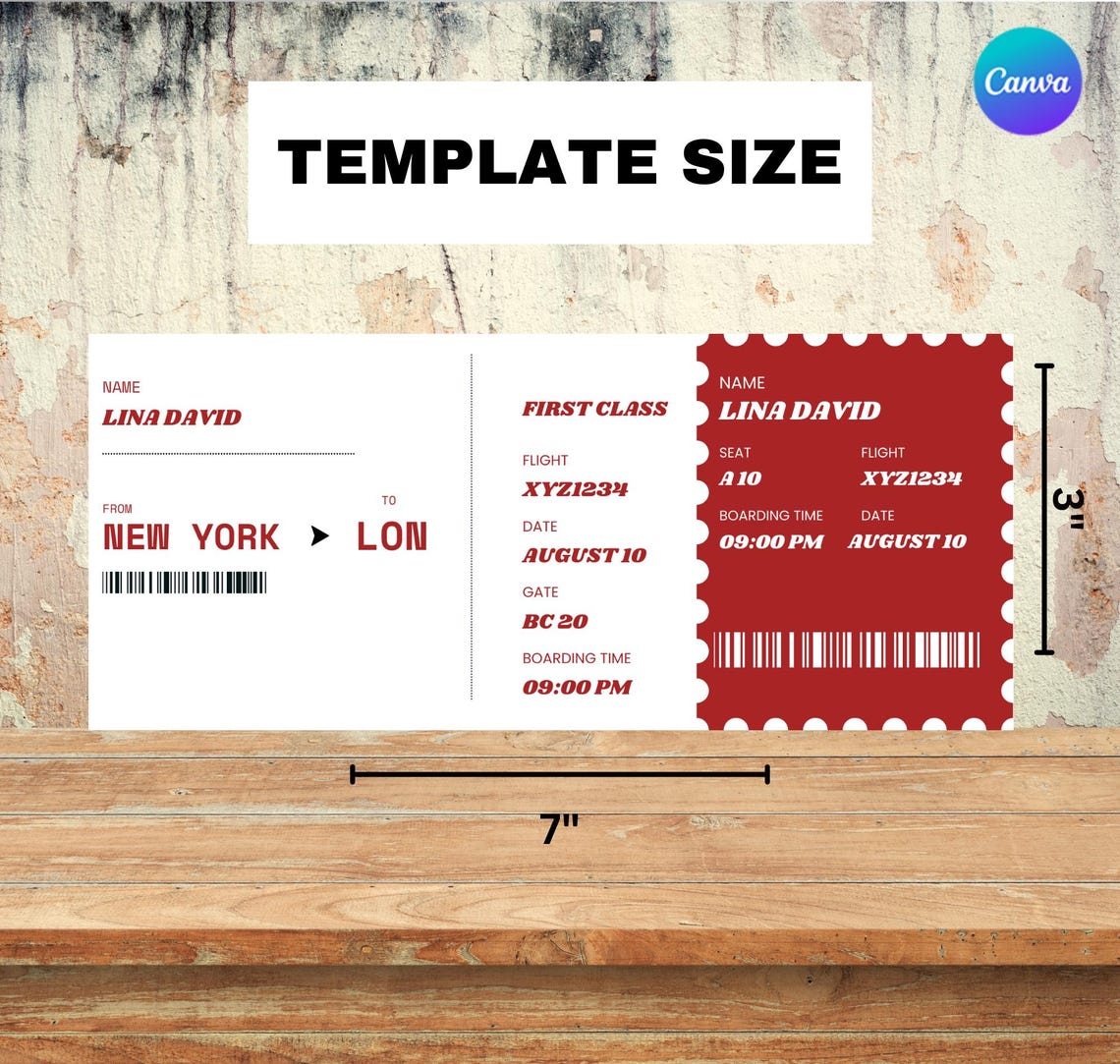 Printable Boarding Pass Gift Template, Boarding Pass Surprise Trip ...