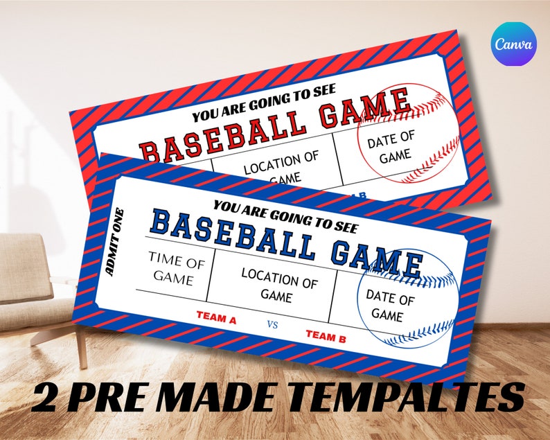 Baseball Game Gift Certificate Coupon - INSTANT DOWNLOAD - EDITABLE ...