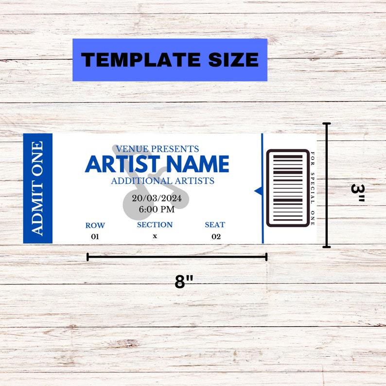 Concert Ticket Digital Download Template Fully Customizable for Print ...