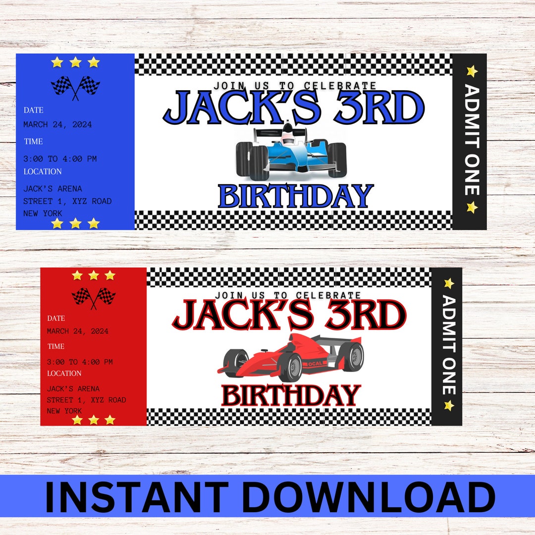 Car Racing Birthday Invitation to Edit, Download and Print , Boys Car ...