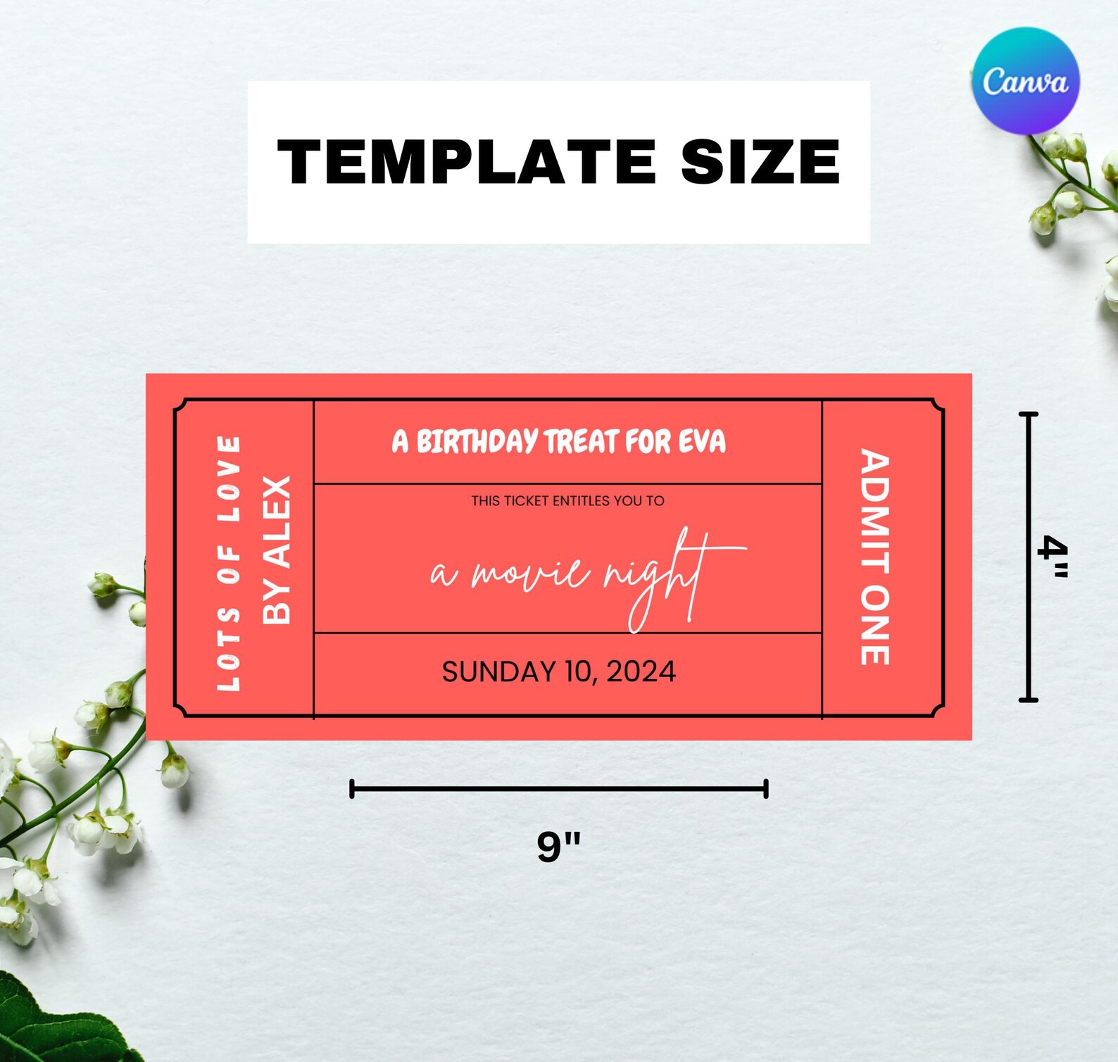 Editable Coloured Gift Vouchers , Print at Home Birthday Voucher , Date ...