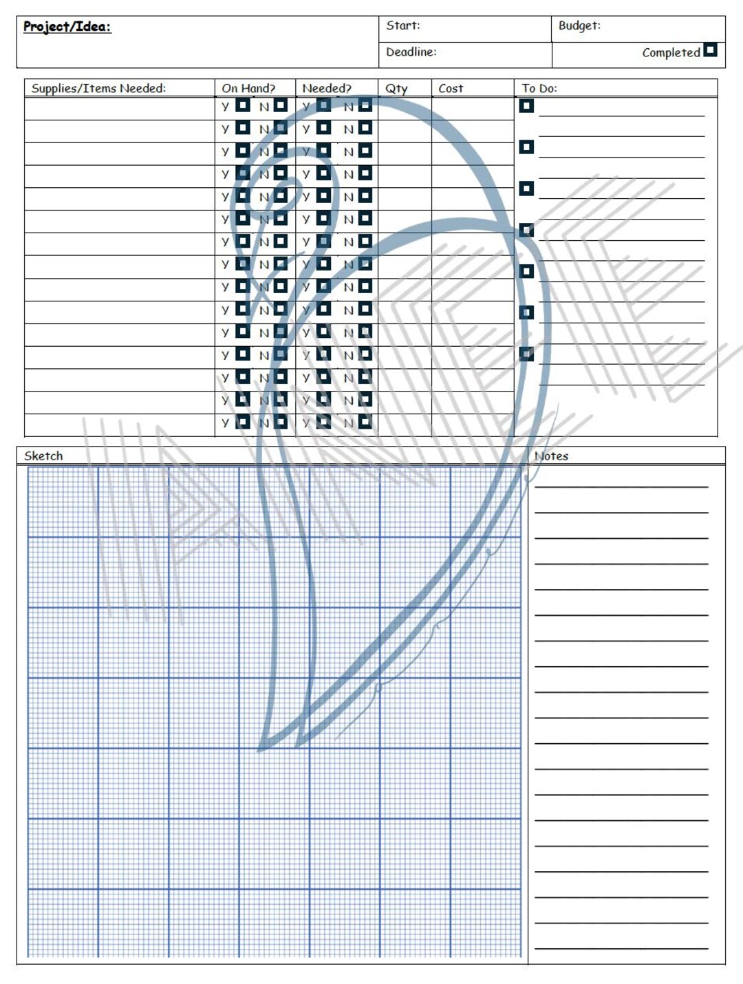 Project Planner - Etsy