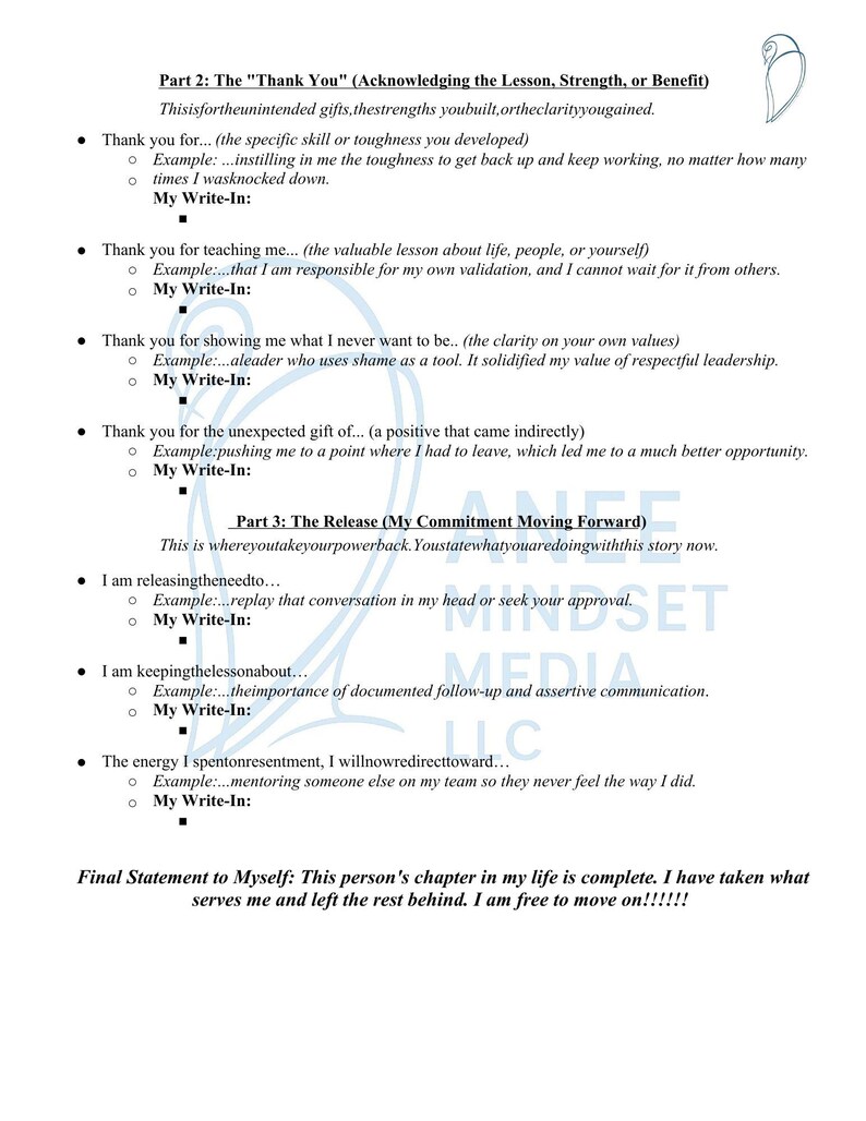 F*** You & Thank You Worksheet | Personal Growth, Self-reflection Tool ...