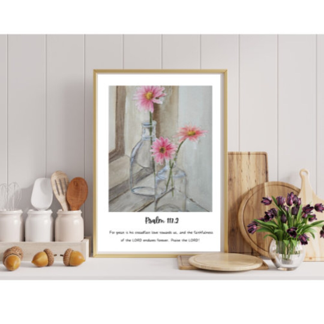 Printable Hand-painted Watercolor Bible Verse Digital Art Print for ...