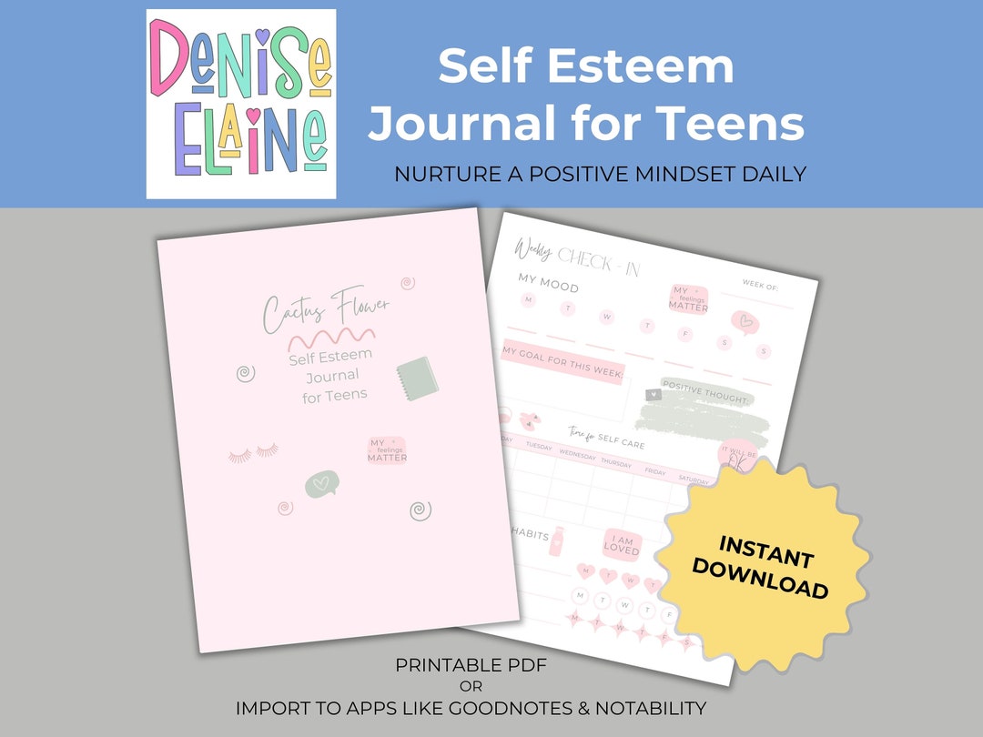 Self Esteem Journal for Teens, Confidence Building Digital Download ...