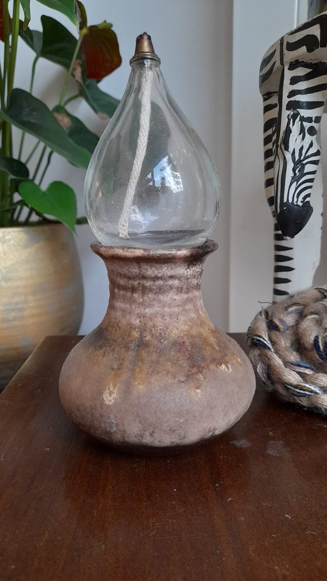 Fat Lava Oil Lamp Ceramics and Glass Midcentury 60s 70s Handmade ...