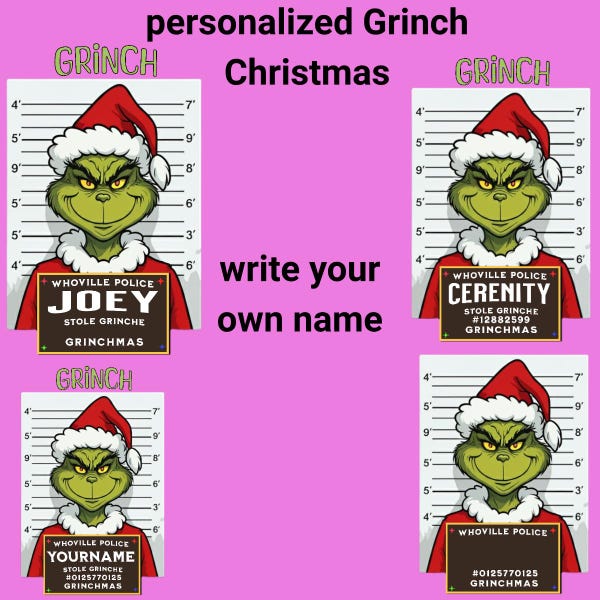 Grinch Mugshot - Etsy
