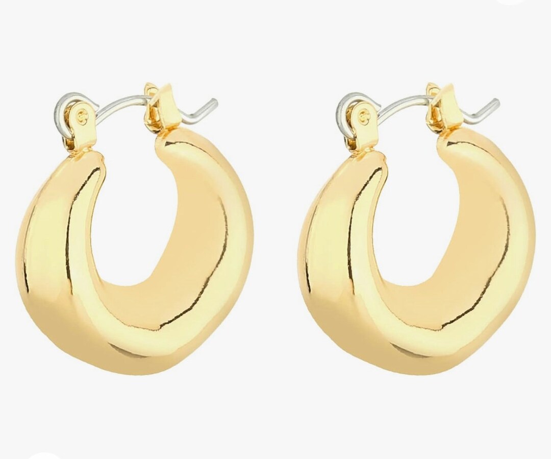 V Hinged Gold Hoops - Etsy