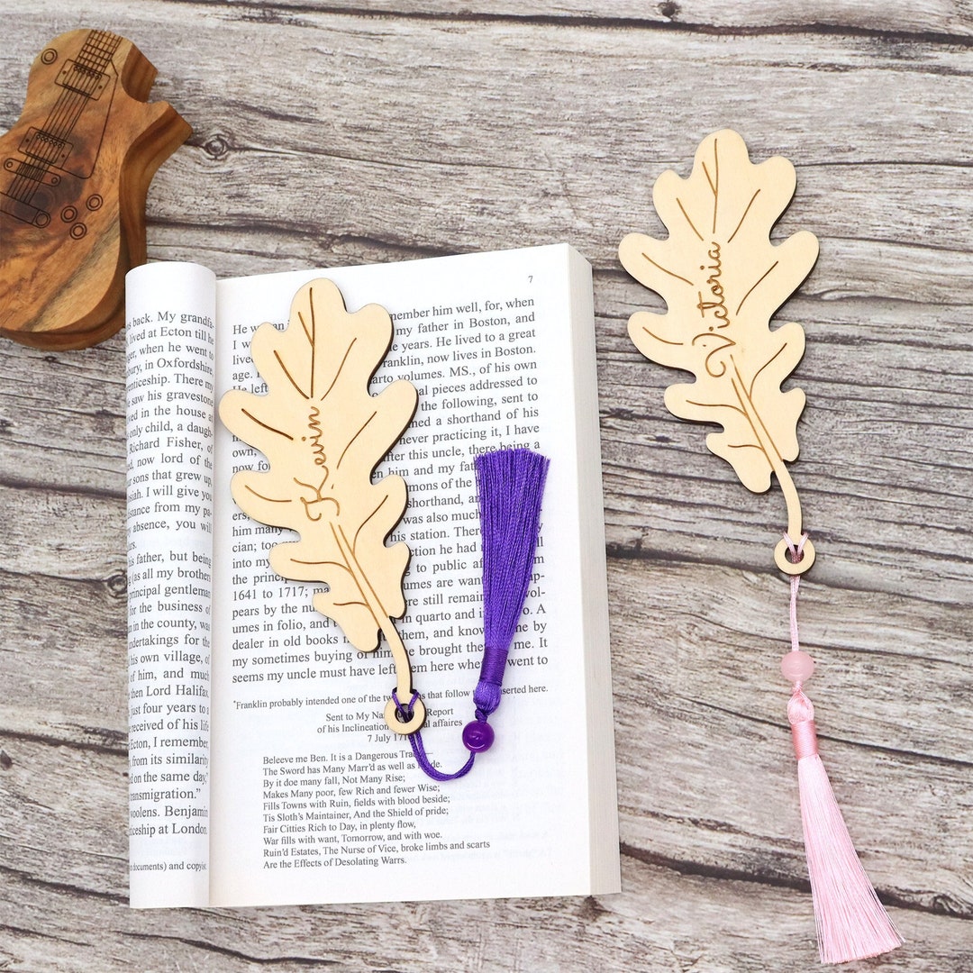 Personalized Wooden Leaf Bookmarks, Customized Name Bookmarks, Gifts ...