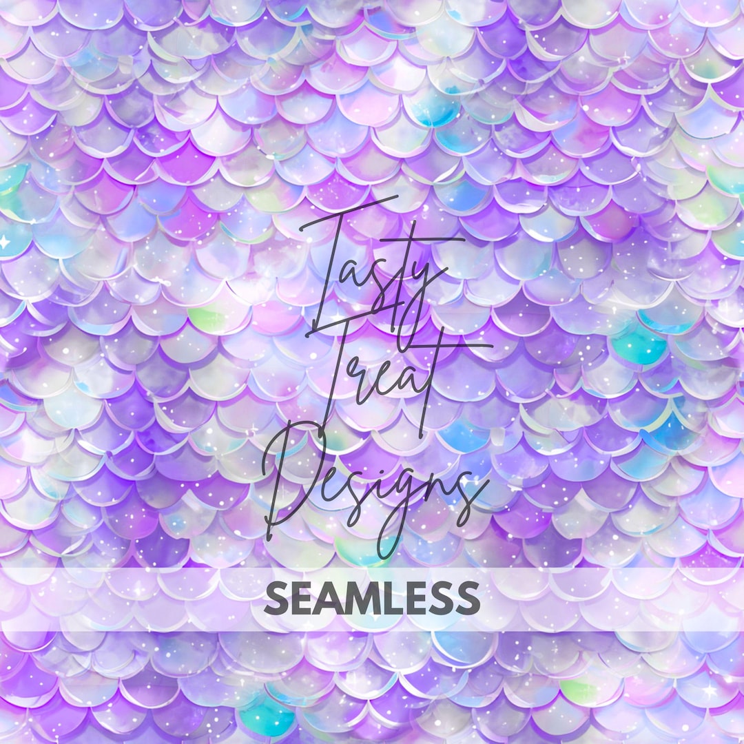 Pastel Purple Mermaid Scale Seamless Pattern | 12x12 Inch | 300 DPI ...