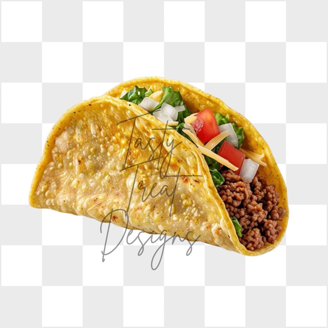 Hard Taco Clipart | Realistic Food Illustration | 300 DPI PNG and JPG ...