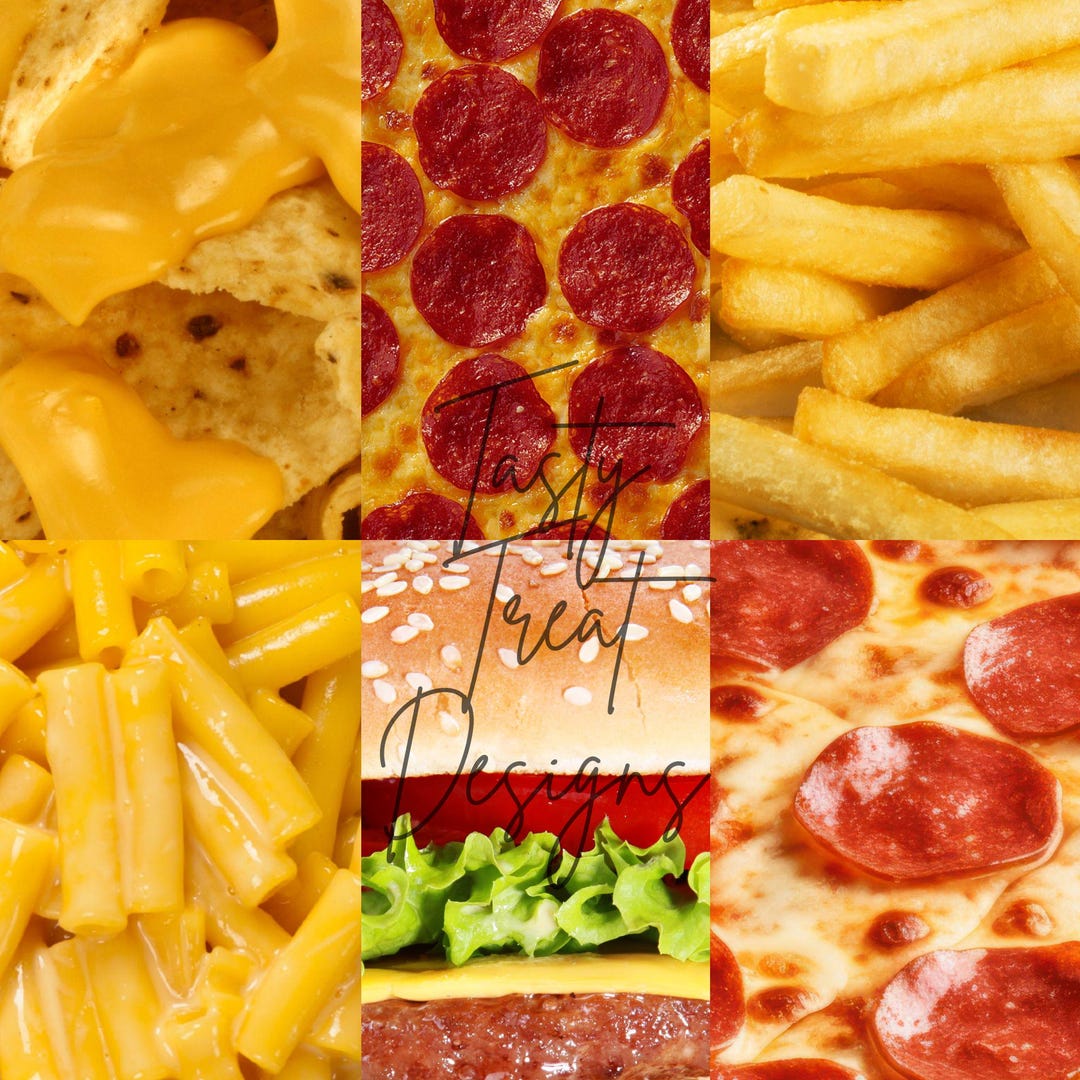 Fast Food Bundle Digital Paper With 6 Different Styles | 15x15 Inch ...