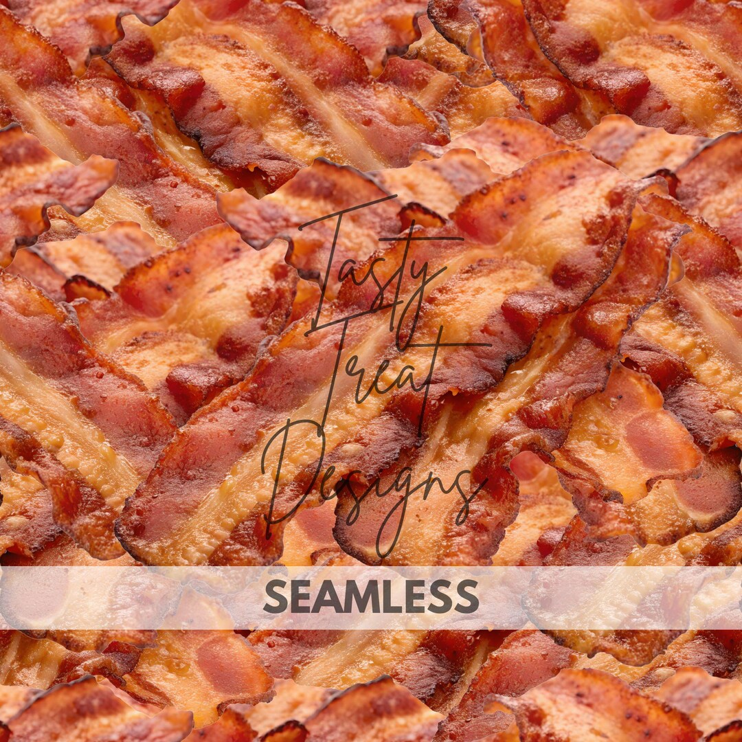 Bacon Seamless Pattern Digital Design | Realistic Crispy Breakfast Food ...