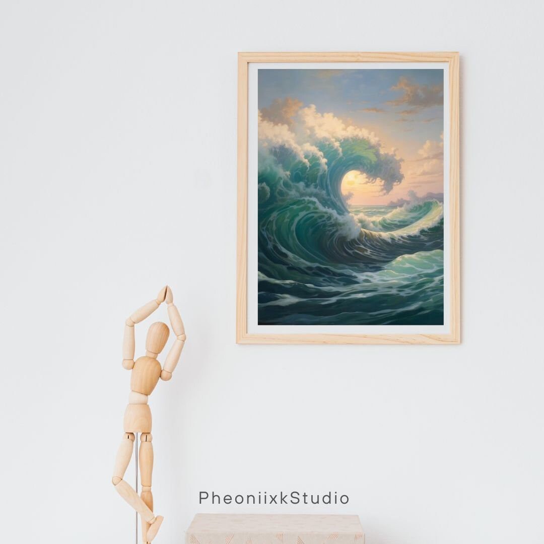Big Wave Wall Art 2024 Digital Print Realistic Painting Style High ...