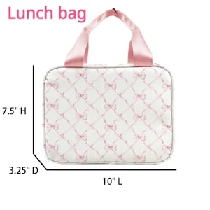 Coquette Lunch Box | Customizable Chenille Patch Bag | Kid Lunch Bag ...