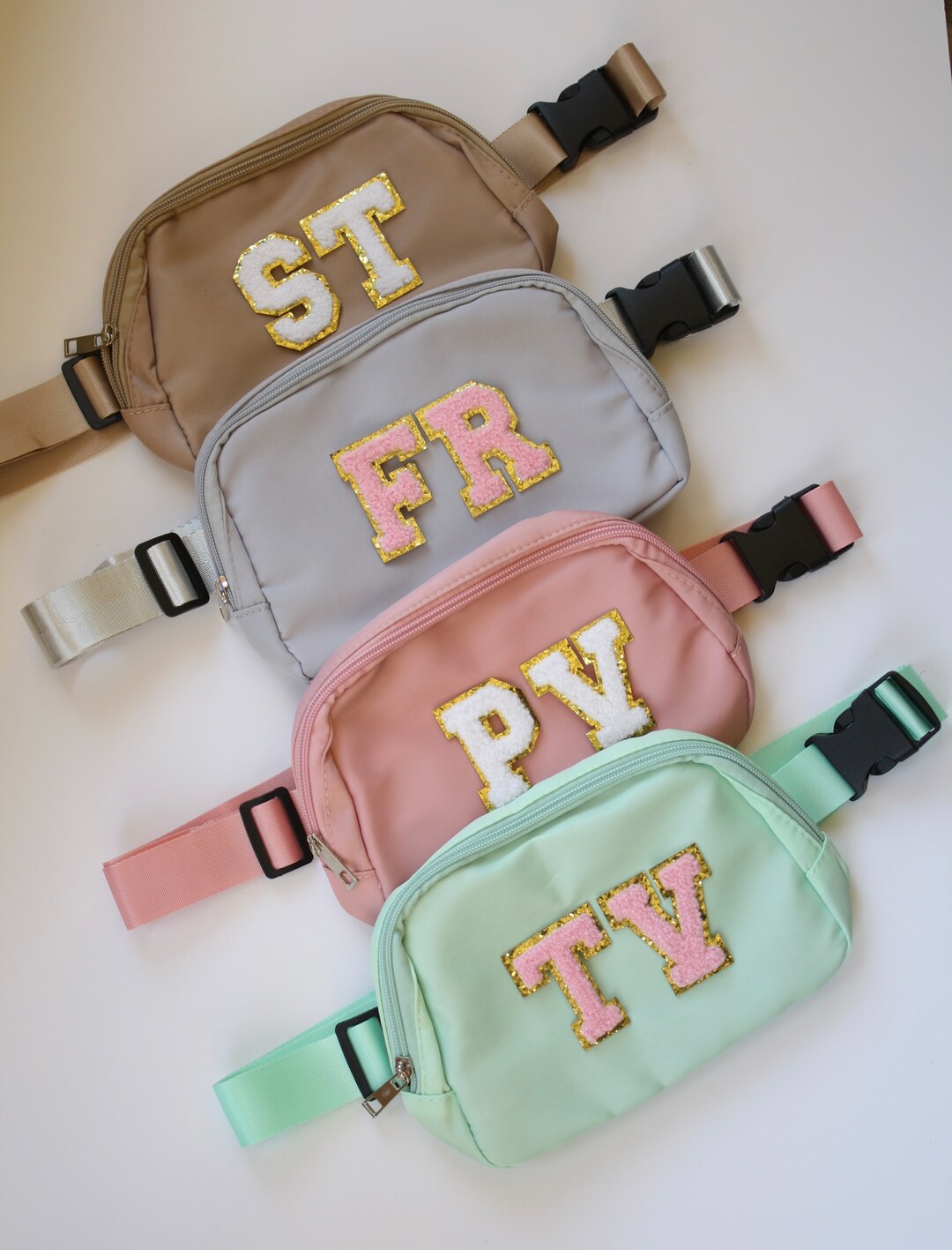 Personalized Belt Bag, Chenille Letter Patch Fanny Pack, Custom Kid ...