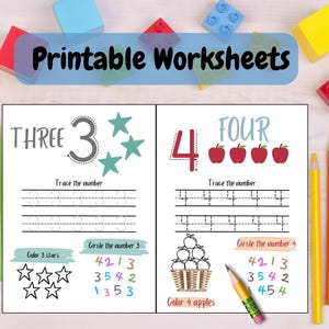 Back to School Preschool Number Worksheets Bundle learning 1-10 for ...