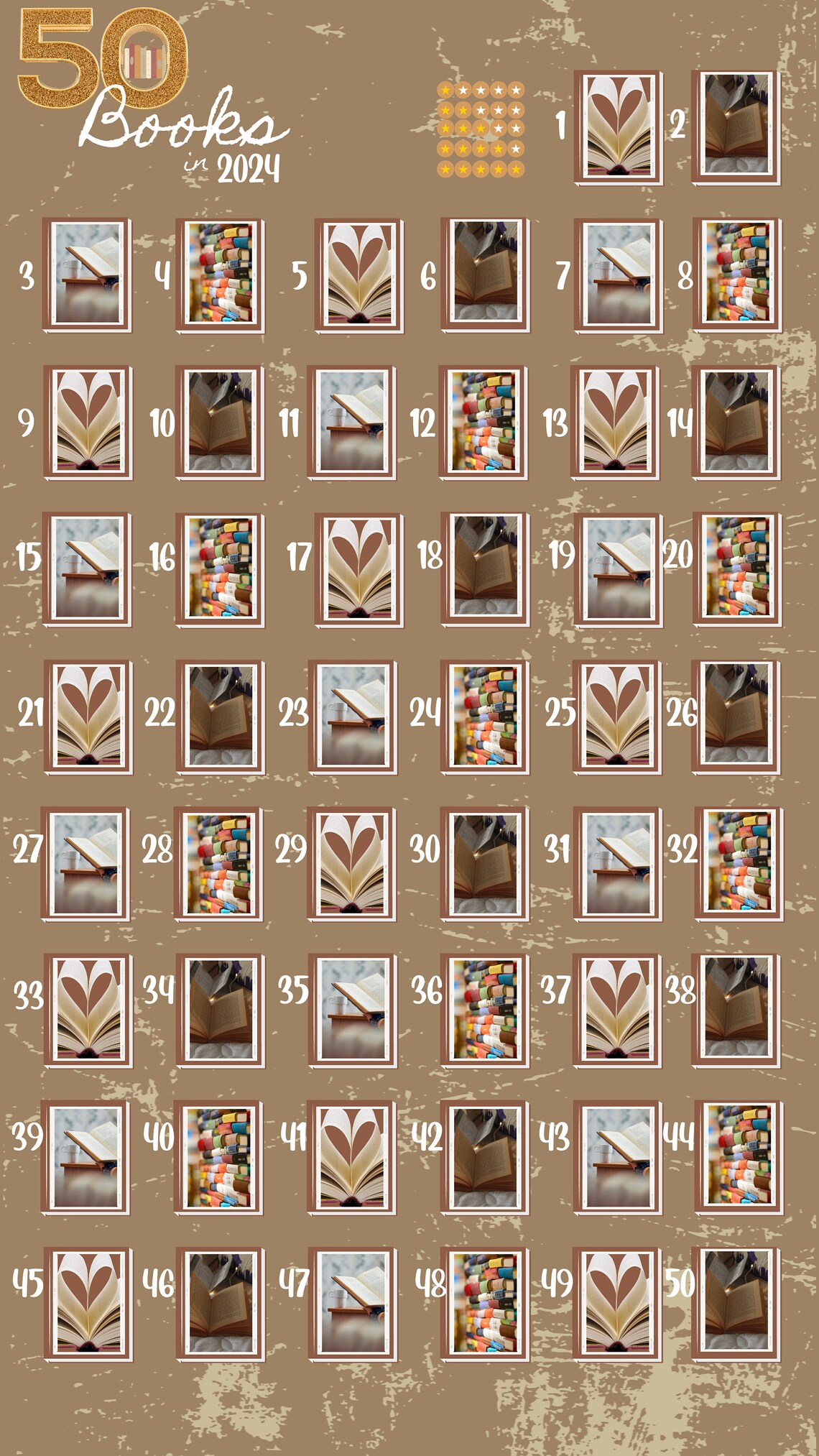 Read and Track 50 Books in 2024! Reading Goal Template. - Etsy