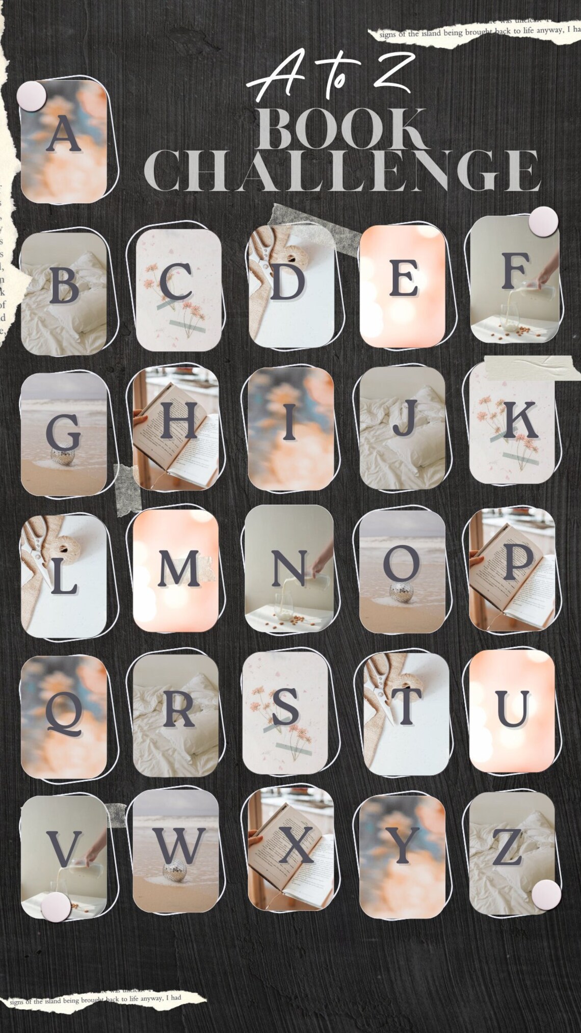 A To Z Book Challenge Template Etsy