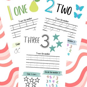 Back to School Preschool Number Worksheets Bundle learning 1-10 for ...