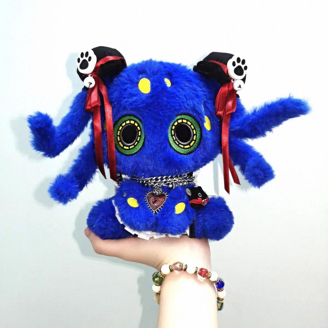 Blue Cute Octopus Demon Plush Toy Dark Gothic Demon Design Monster Doll ...