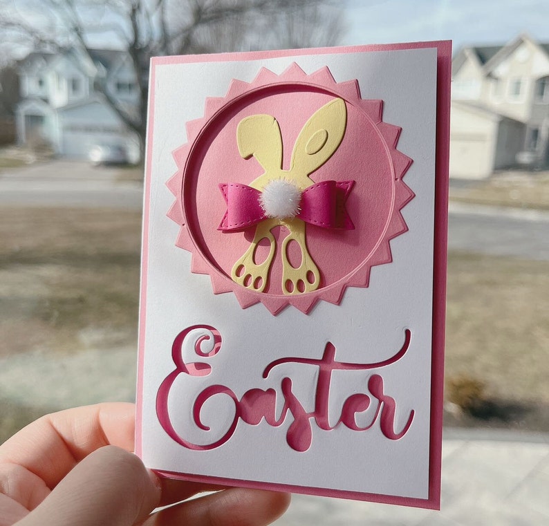 Set Easter Bunny Cards Handcrafted Easter Bunny Cards Unique & Adorable ...