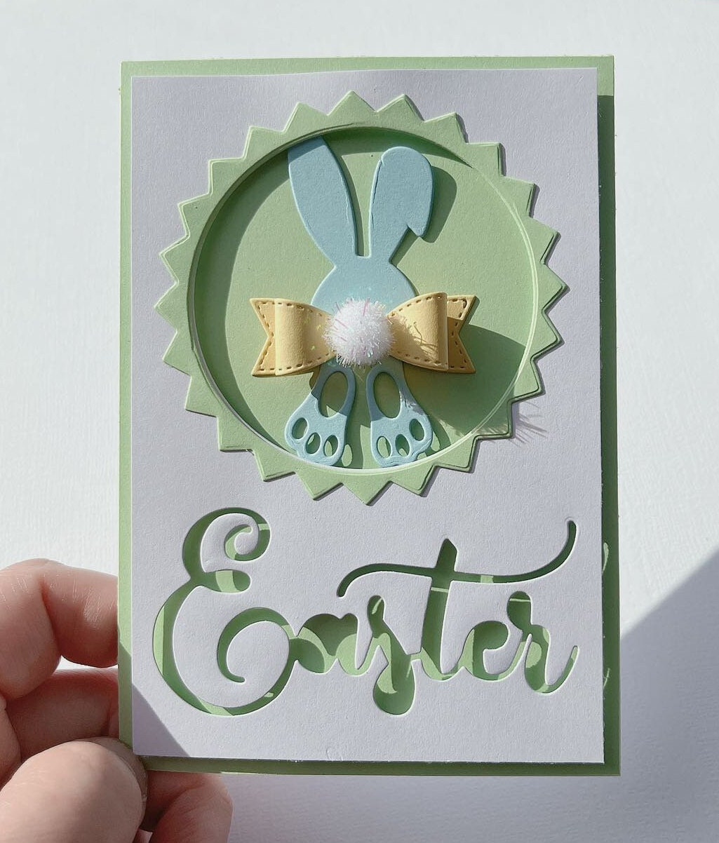 Set Easter Bunny Cards Handcrafted Easter Bunny Cards Unique & Adorable ...