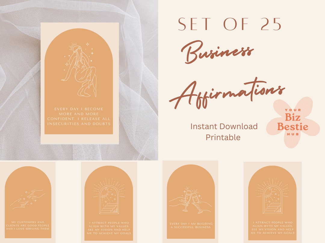 Business Growth Affirmation Cards, INSTANT DOWNLOAD, PRINTABLE, Neutral ...