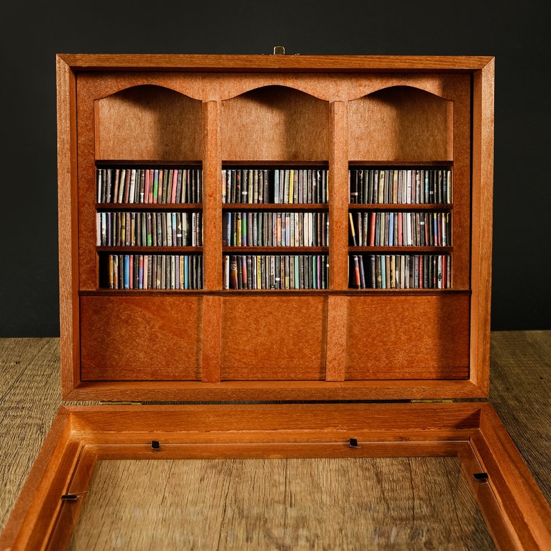 Shake Away Anxiety Miniature Bookshelf Mini Wood Bookcase Realistic ...