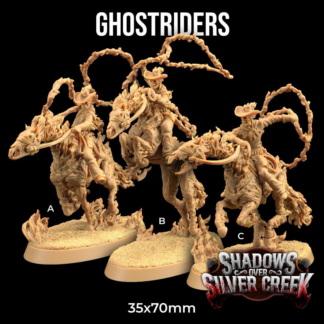 Nightmare and Rider Miniature Ghostriders by Dragon Trappers Lodge ...