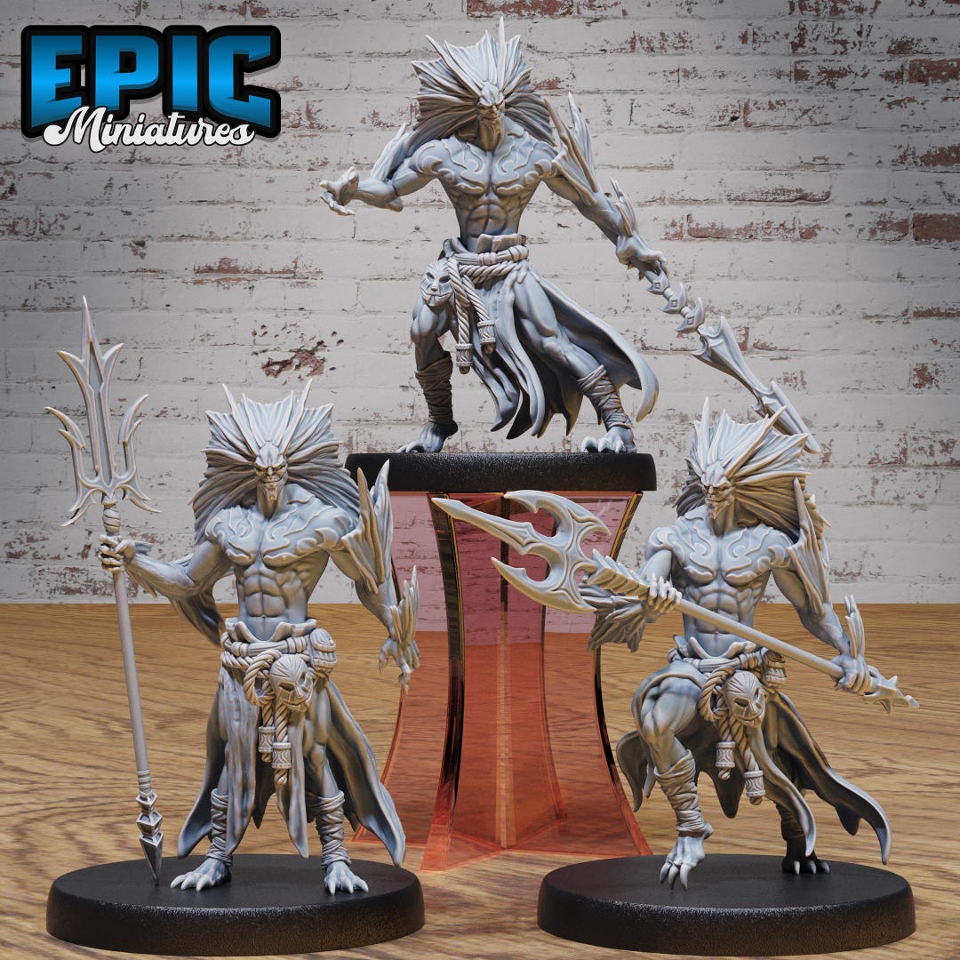 Atlantean Merfolk Epic Miniatures 28/32/54/75 Mm Mysterious Ocean Set ...
