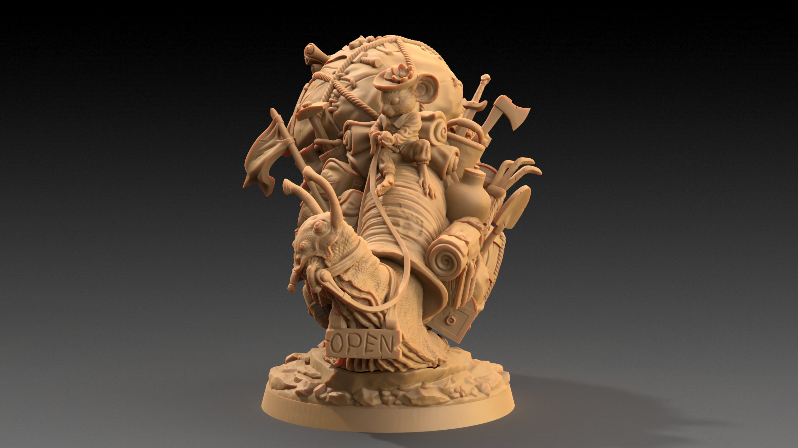 Mousling and Snail Mount Miniatures Thimbles Squeakerson, Traveling ...