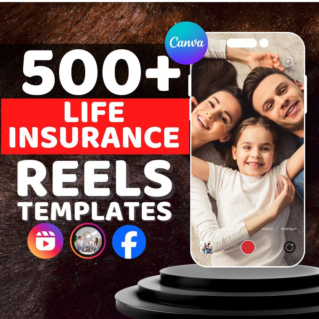 500 Life Insurance Reels Templates: Social Media Content (digital ...