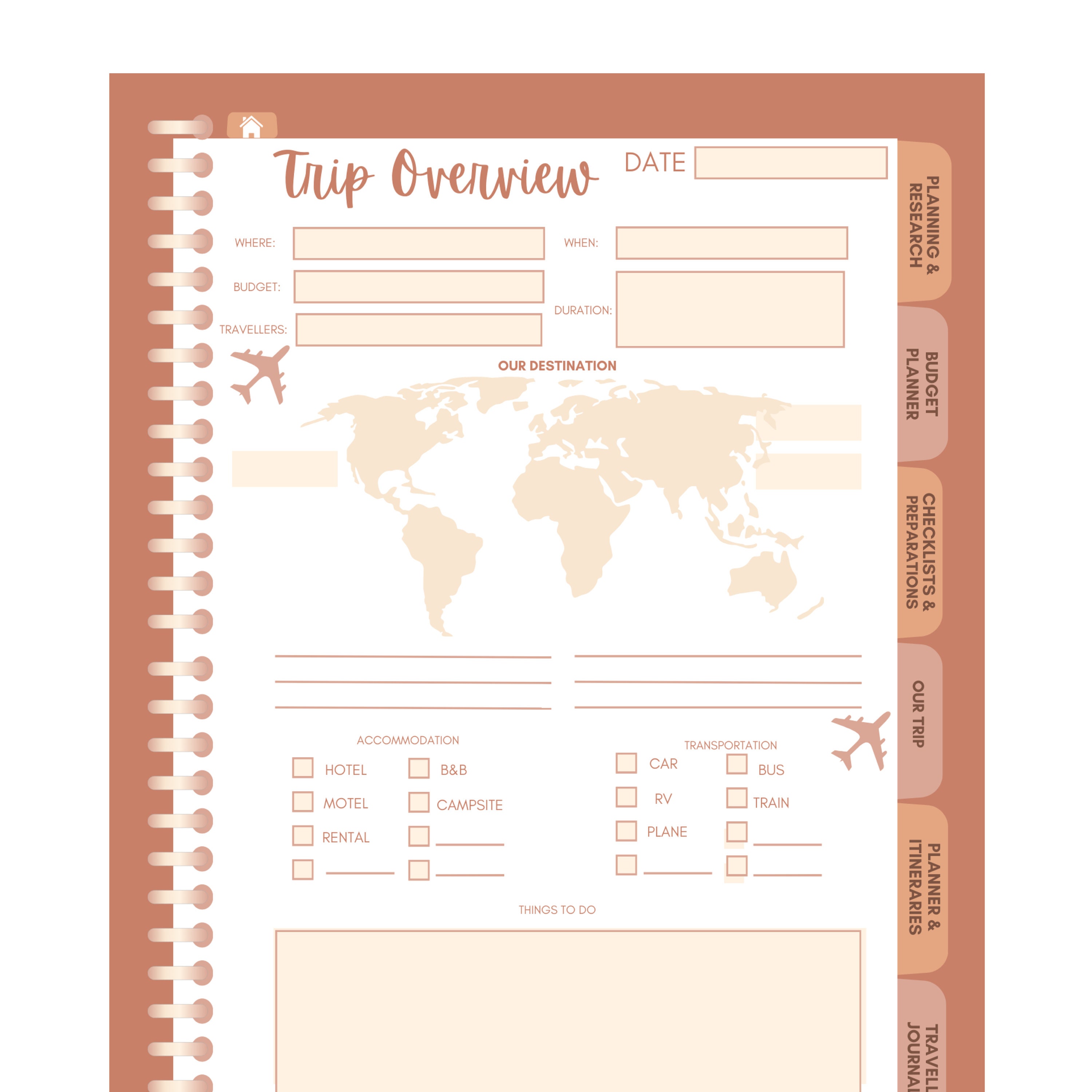 Digital Travel Planner 2024 Trip Planner Vacation Planner Roadtrip ...
