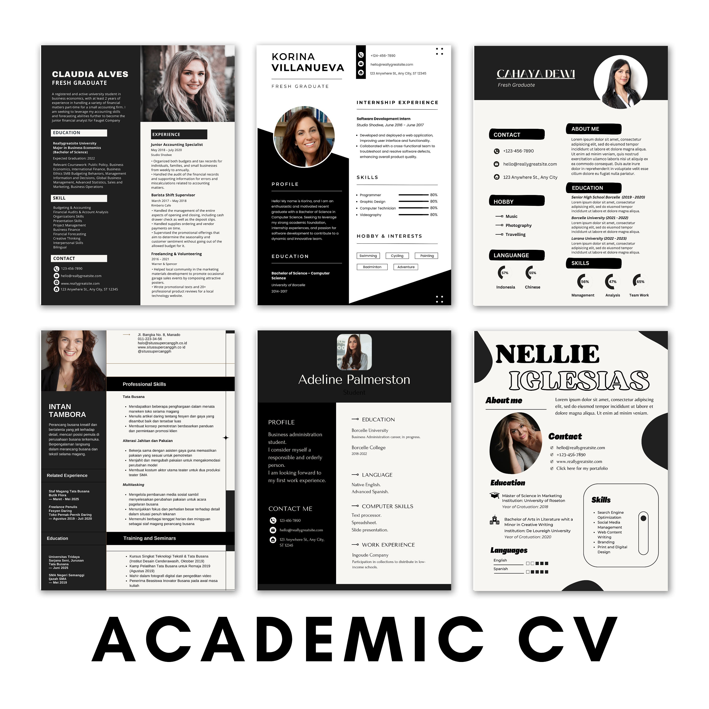 Academic CV Template Black Canva Cv Templates Cv Template Grad School ...