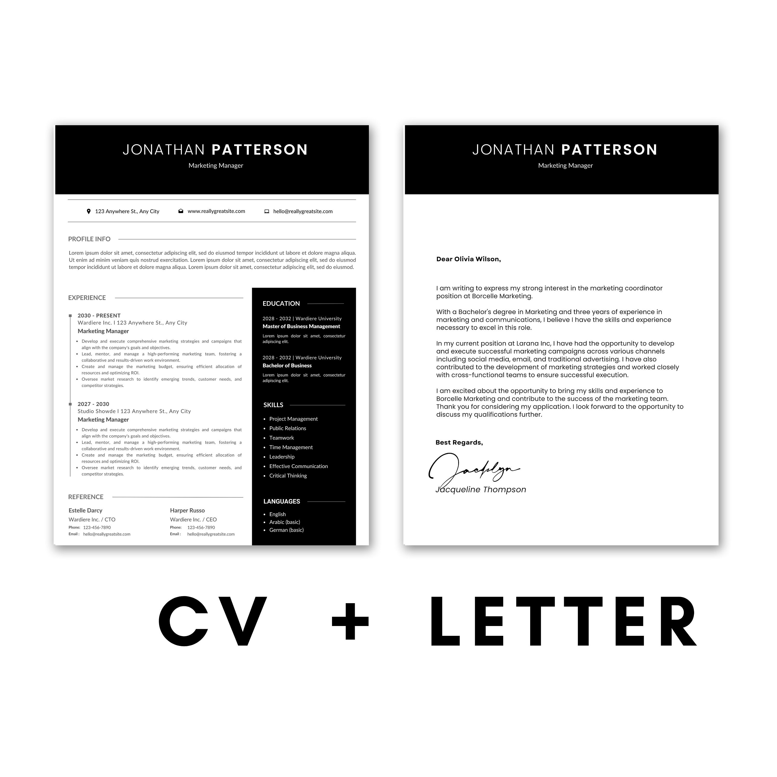 CEO CV Black Canva Cv Templates Cv Template Editable Professional Cv ...