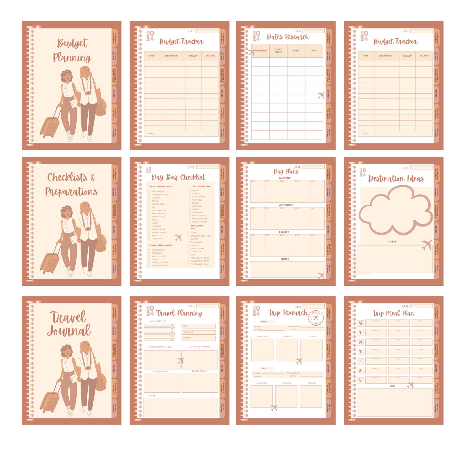 Digital Travel Planner 2024 Trip Planner Vacation Planner Roadtrip ...