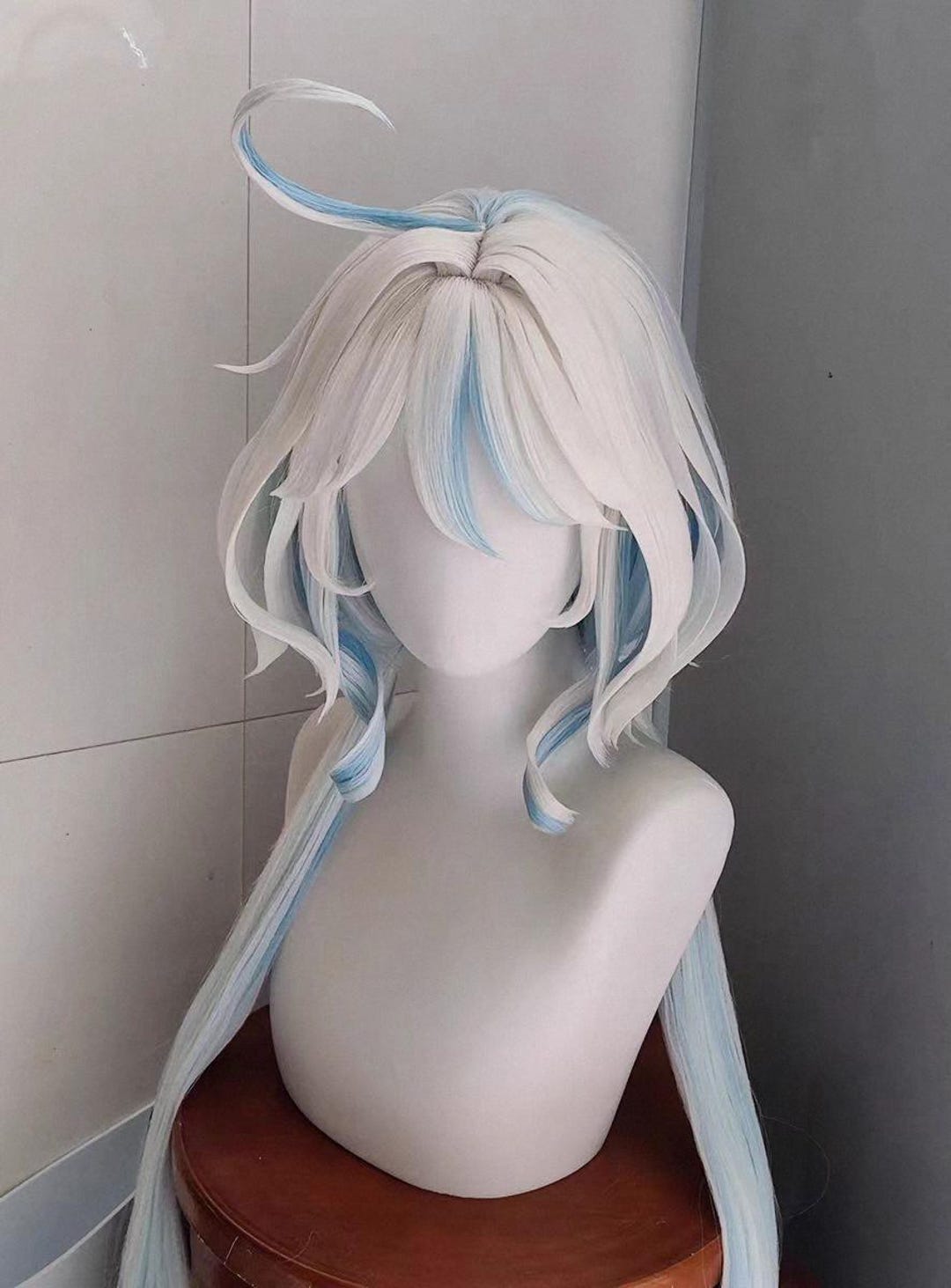 White and Blue Long Wig Funina Funina De Fontaine Long Straight Natural ...