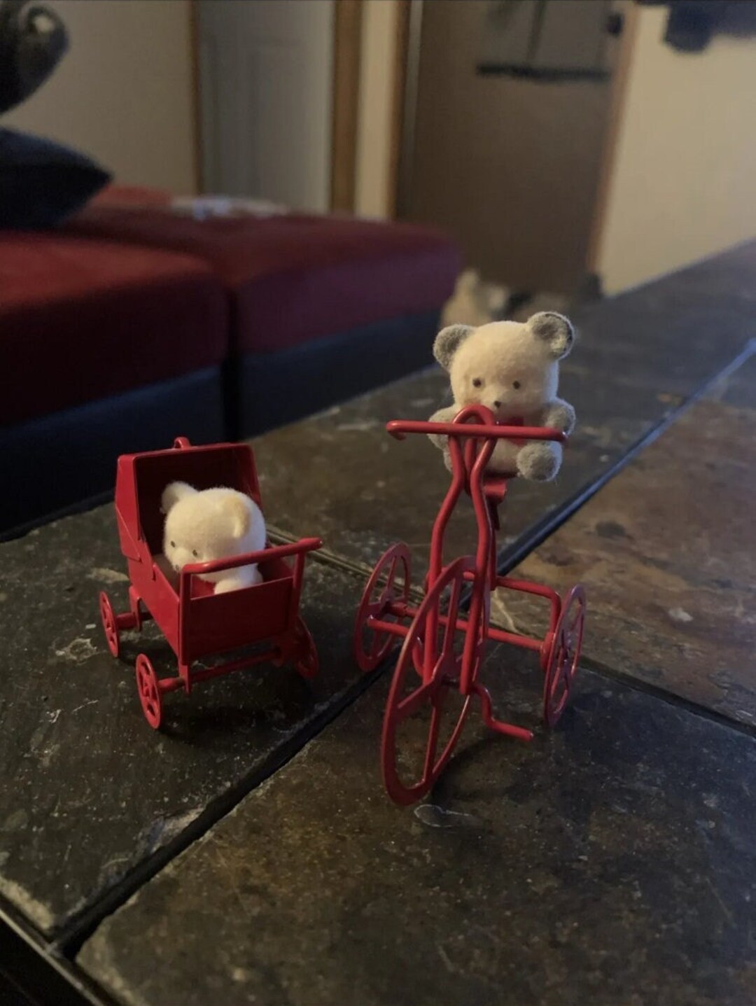 Flocked Avon Teddy Bear Christmas Ornament Collection Red - Etsy