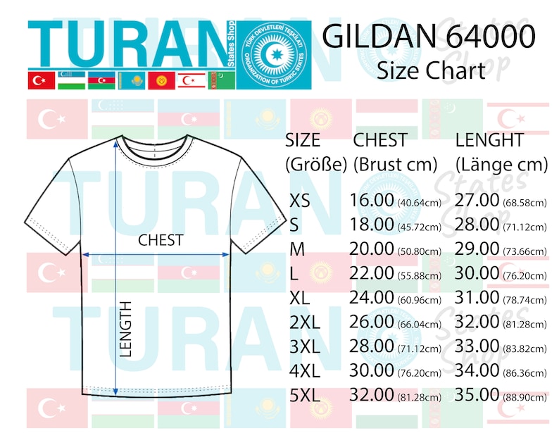 Turan Empire Shirt, Made in Turan, Turkic States Shirt, Turan Flags ...