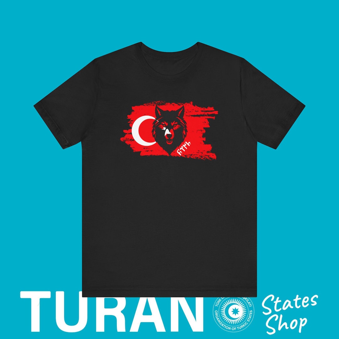 Türk Bozkurt Göktürk Bayrak Design Shirt, Turkey Flag Wolf T-shirt, Göktürk Wolf Design, Bozkurt ...