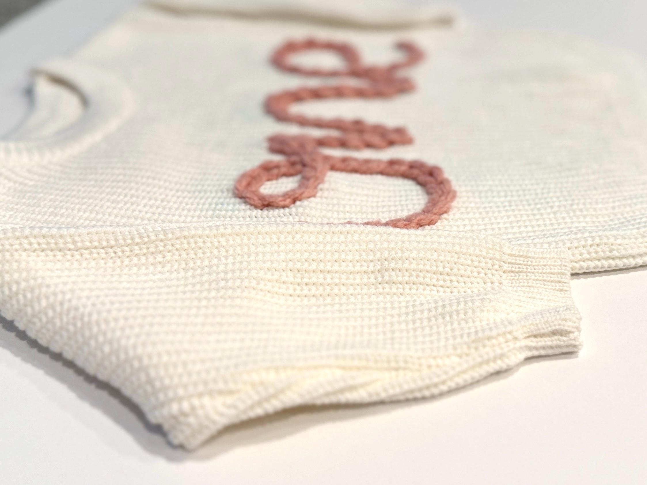 Birthday Sweater Number One Sweater Simple Hand Embroidered Sweater ...