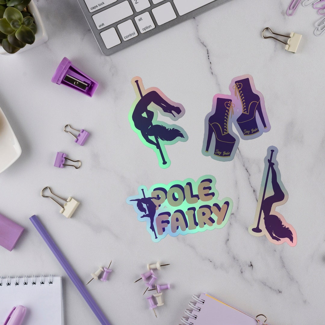 Pole Dance Holographic Stickers, Pole Dancing Stickers, Pole Dance ...