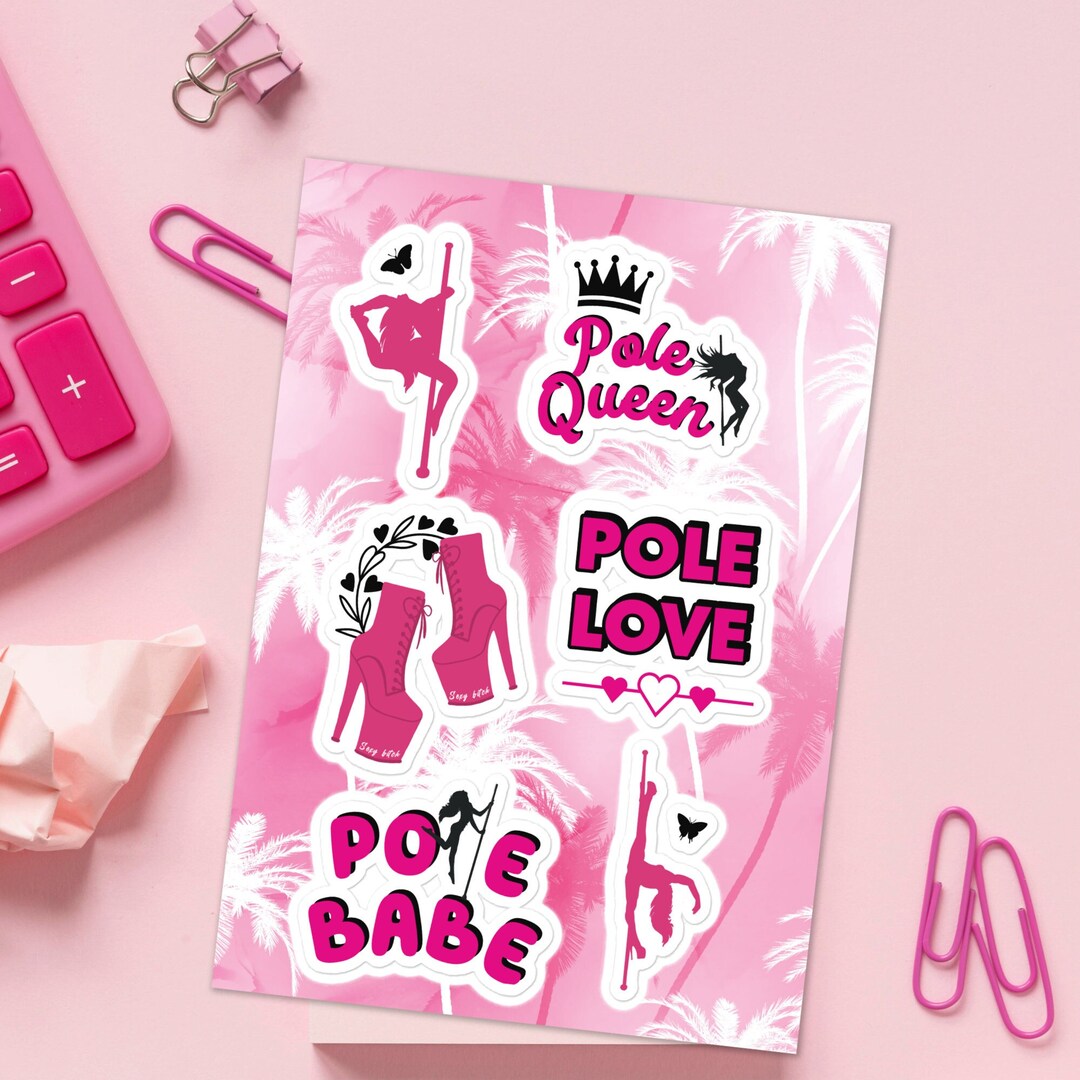 Pole Dance Sticker Sheet, Pole Dancing Stickers, Pole Dance Labels ...