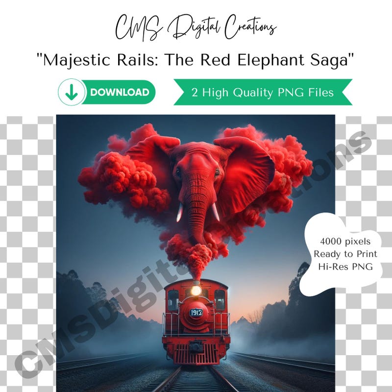 Red Elephant - Etsy