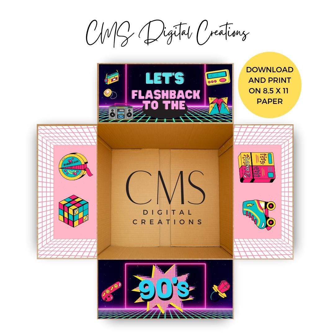 Retro Design Box Flaps | USPS Printable Sticker Kit | Digital Box Flaps ...